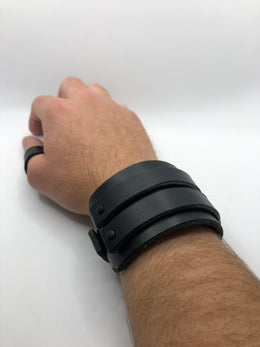 Cypher - Cyberpunk Style Leather Wristband / Bracelet – House of Cato